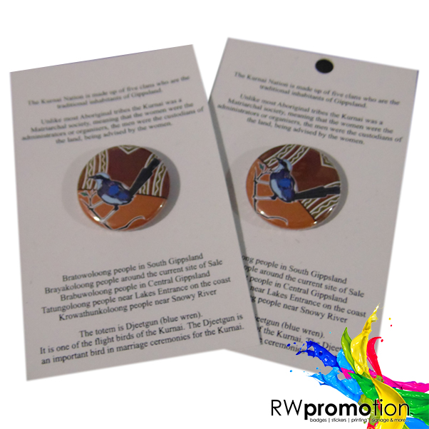 Express Cutom Button Badges with Hang Sell Backing Card Upgrade
